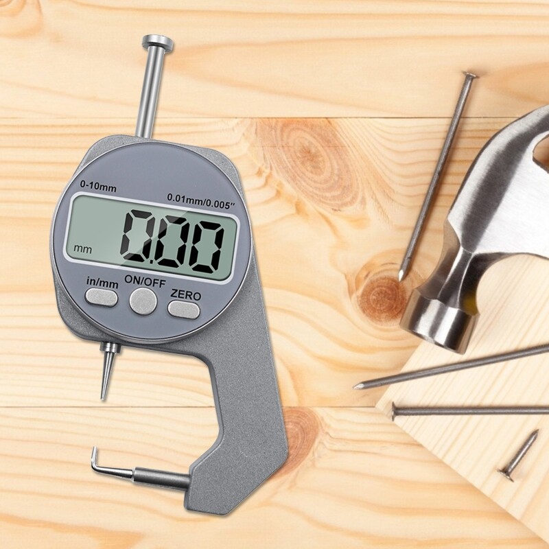 Digital Display Thickness Gauge Electronic LCD Micrometer Metric 0-10mm ...