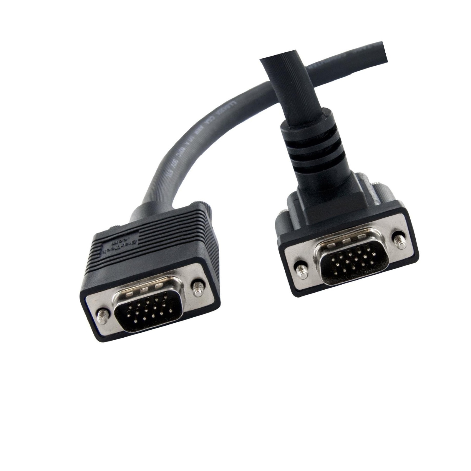 15ft Coax High Resolution 90° Down Angled VGA Monitor Cable - HD15 M/M ...