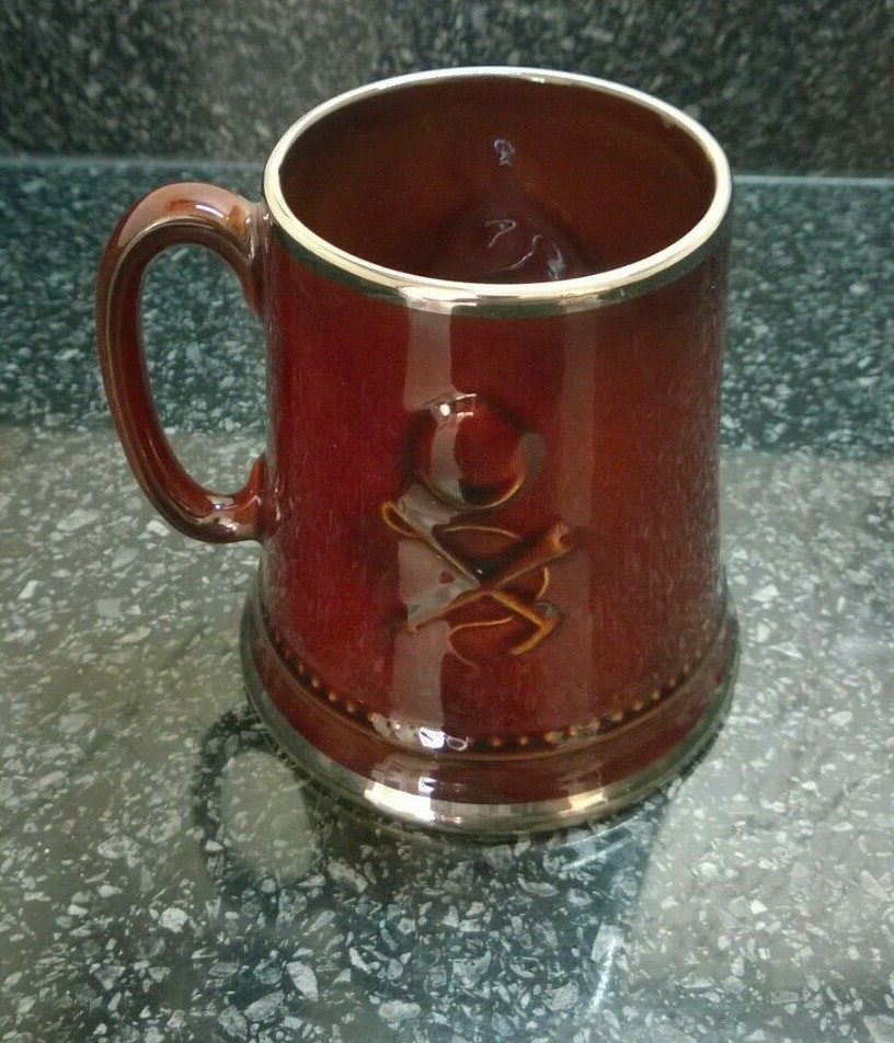 Vintage Sylvac Porcelain Brown With Guiled Sliver Rim Horse Tankard ...