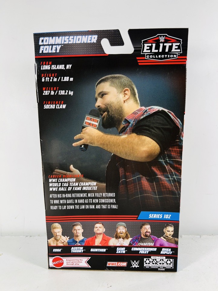 WWE Commissioner Mick Foley Elite Series 102 6" Wrestling Action Figure ...