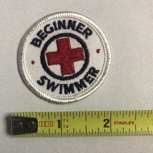VINTAGE AMERICAN RED CROSS BEGINNER SWIMMER PATCH 2" RED/BLACK/WHITE | eBay