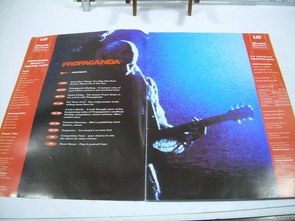 U2 World Service Magazine * Propaganda 17 * Winter 1992 / 3 UK Band ...