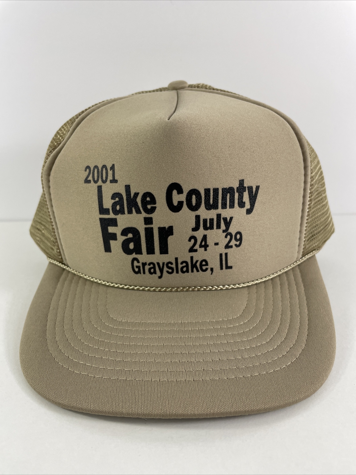 Vintage 2001 Lake County Fair Foam Mesh Trucker Hat G… - Gem