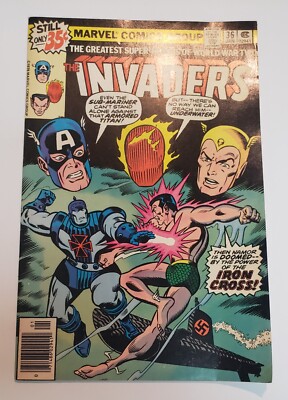 INVADERS #36 Marvel Comics 1978 Iron Cross App Sub Mariner Human Torch ...
