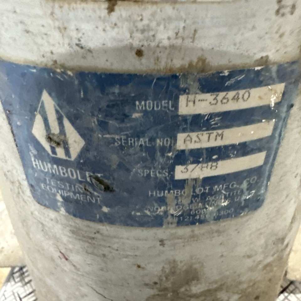 Humbolet Concrete Slump Cone Model H3640, Serial ASTM, Specs 3/88 | eBay