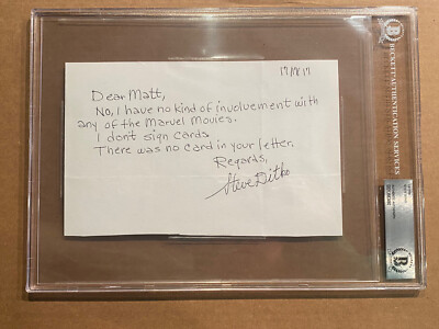 STEVE DITKO SPIDERMAN CREATOR SIGNED SLABBED ENCAPSULATED LETTER ...