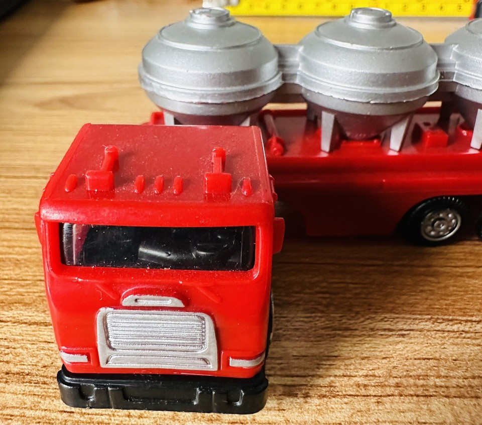 1/64 NEW RAY RED COE SEMI TRACTOR TRUCK VINTAGE PLASTIC TOY 5.5” LENGTH ...