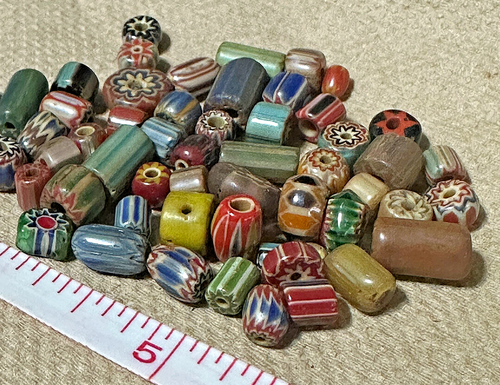 (10) Original Hudson's Bay Company Chevron Trade Beads Huron Indian Fur ...