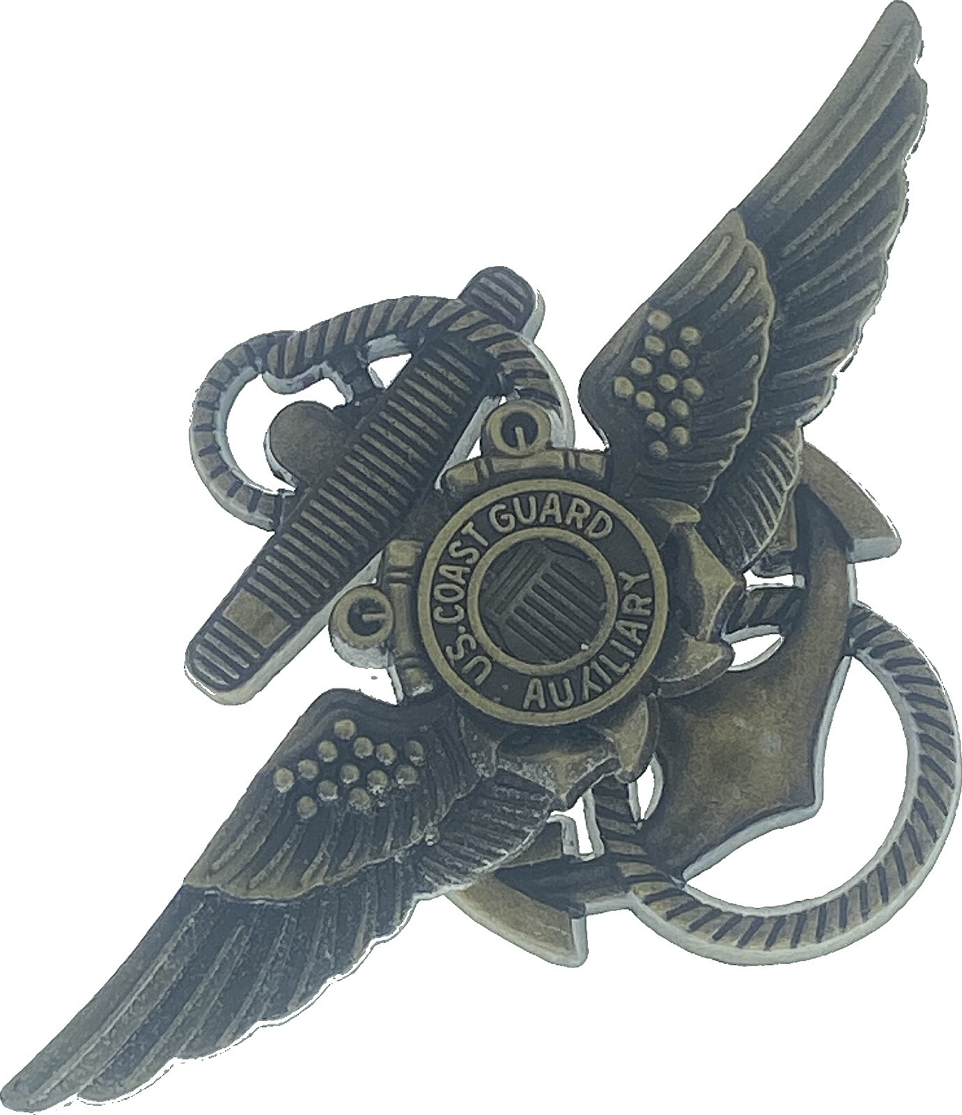 US Coast Guard Anchor Auxiliary Cap Hat Badge Screw Back USCG Pin Naval ...