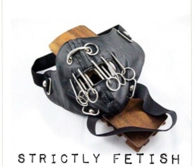 Stud Mask Gimp Mask Bondage Kit mouth gag Humiliation restraint ...