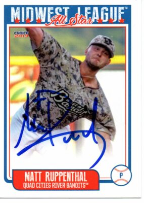 Matt Ruppenthal 2019 Quad Cities Midwest League All Star Game Signed ...