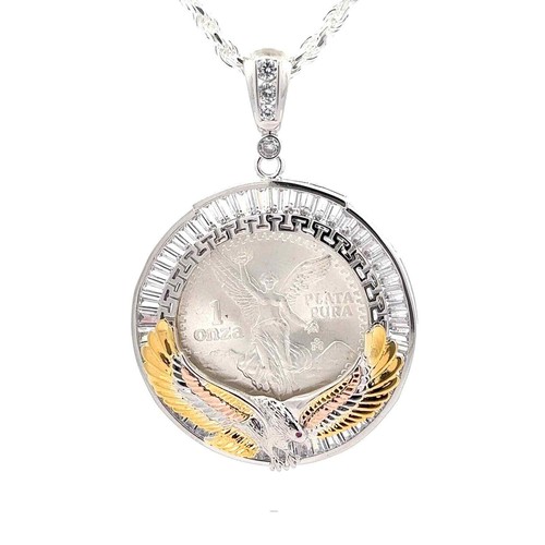 Centenario Pendant with Rope Chain Eagle Sterling Silver .925 | eBay