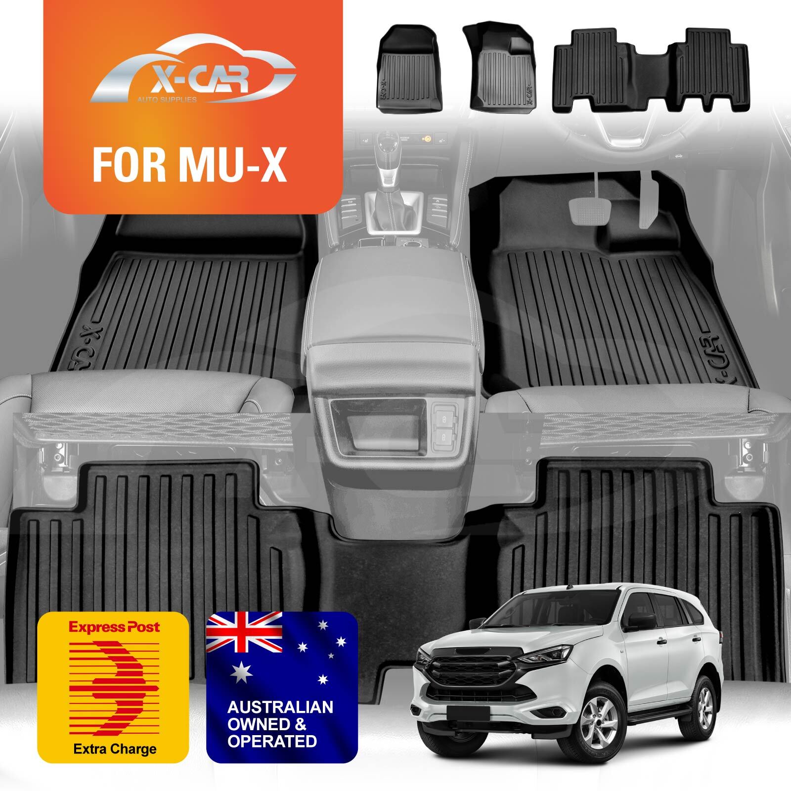 Floor Mat Boot Liner Carpet Set for Isuzu MU-X MUX 2022-23 Heavy Duty ...