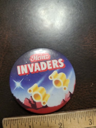 Vintage Employee Pinback Button Heinz Macaroni Space Invaders | eBay