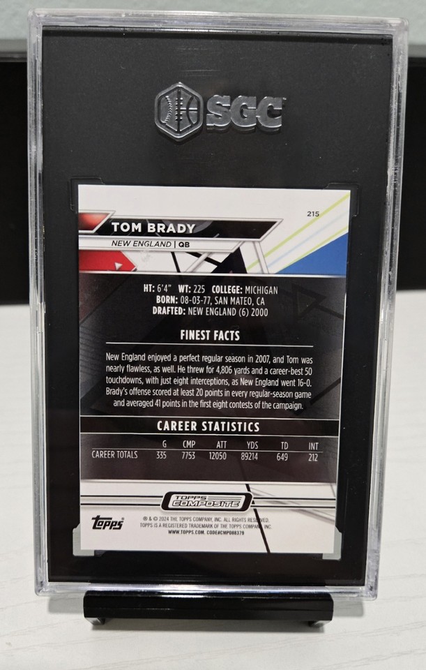 2023 Topps Composite - Topps Finest Tom Brady #215 Blue Checkerboard ...