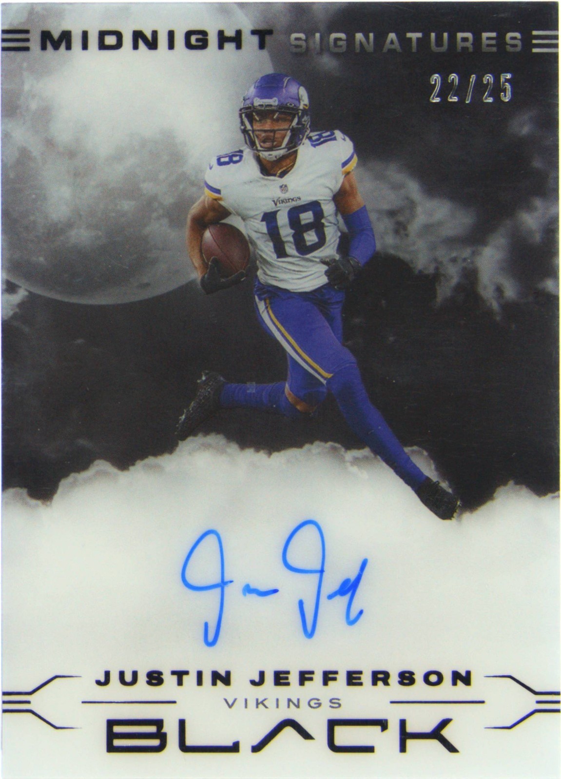 2022 Panini Black - Midnight Signatures Justin Jefferson #MS-JJE /25 ...