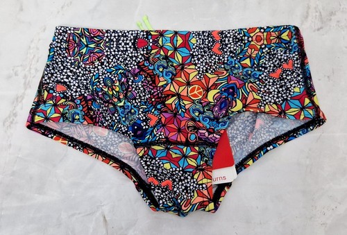 SPEEDO Flipturns Boys Deep Sided Brief Swimming Trunks Neon Size 28 ...