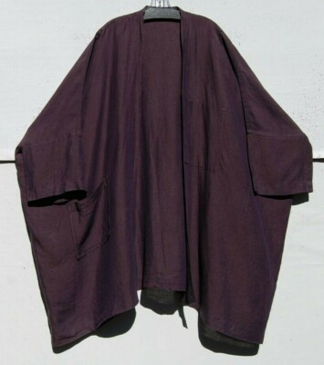 Shirin Guild "Like Eskandar" PURPLE Linen 45" Long ABBA Kimono Jacket O ...