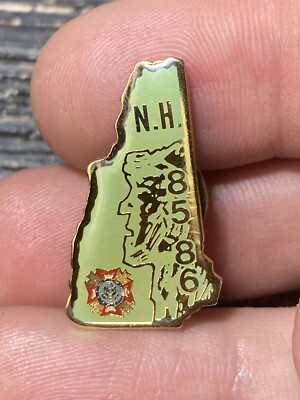 Vintage VFW New Hampshire 85-86 Green Lapel Pin Vest Collectible EUC ...