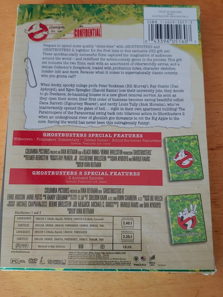 Ghostbusters/Ghostbusters 2 (DVD, 2005, 2-Disc Set, with Collectible ...