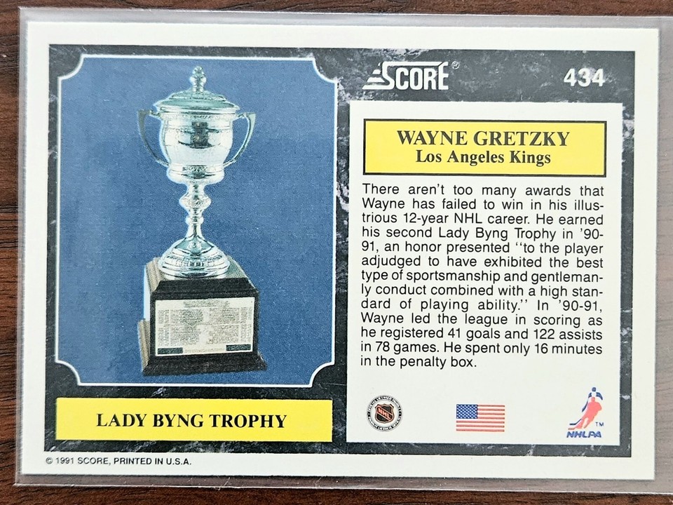 Wayne Gretzky Lady Bing Trophy 1991 Pinnacle #434. Mint | eBay