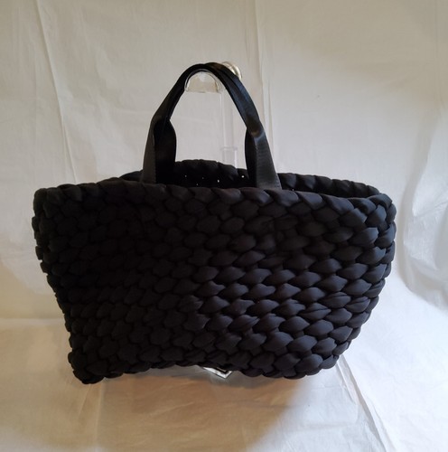 Designer woven neoprene naghedi medium tote black insert dust bag ...