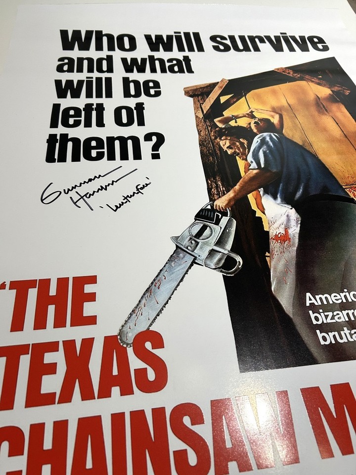 Texas Chainsaw Massacre Movie Poster 27X40 SIGNED BY GUNNAR HANSEN - w ...