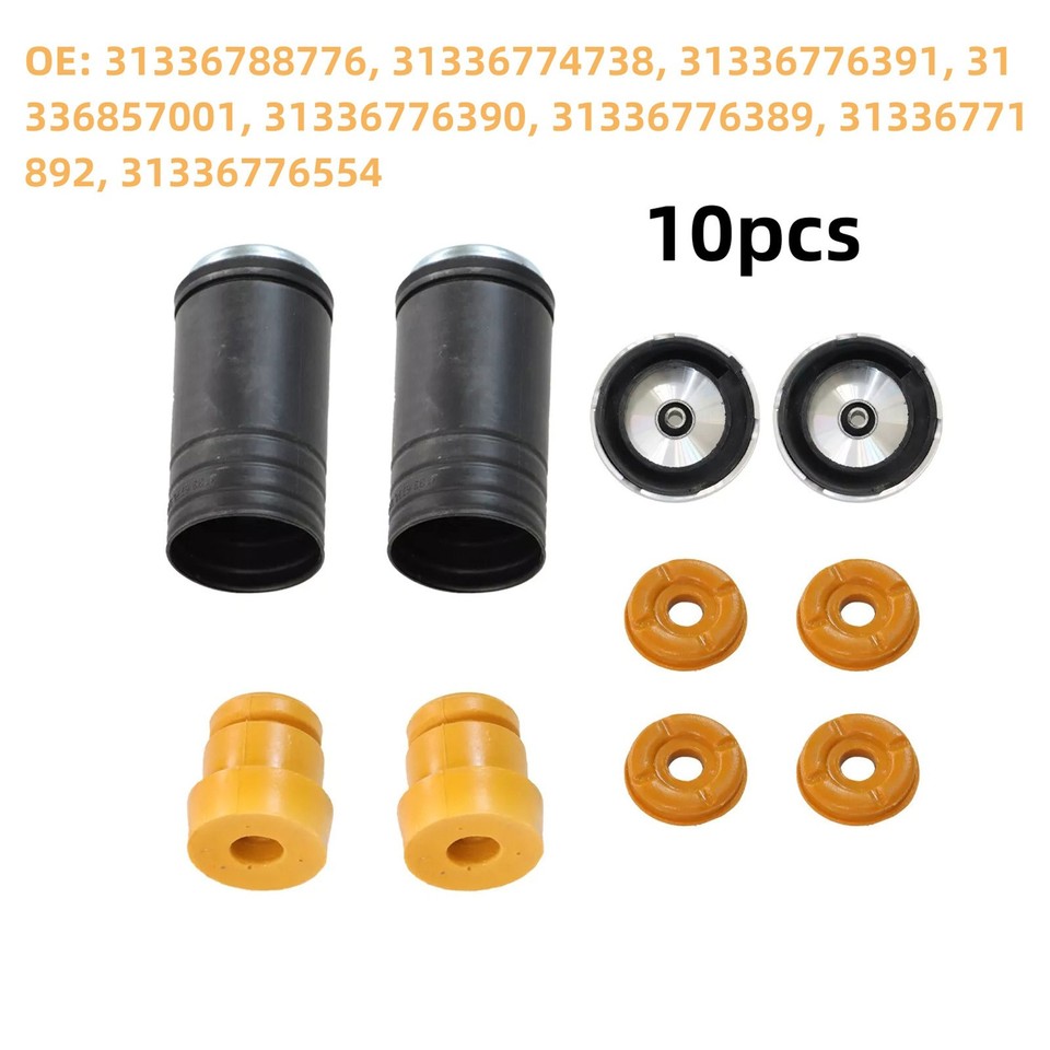 For BMW X5 X6 Front Strut Shock Mount Support Upper Lower Bump Stop Set ...