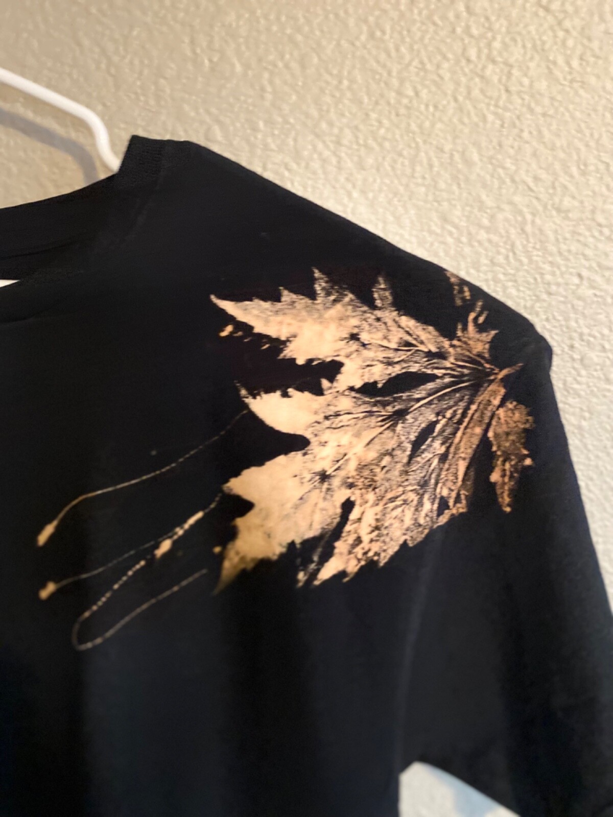 Bleached Leaf Printed Custom Handmade T Shirt | eBay