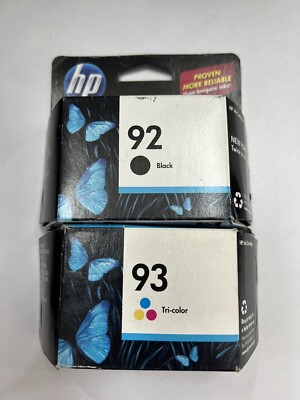 2 Pack HP 92 & 93 Ink Cartridge Oem Factory Box Sealed Black tri Color ...