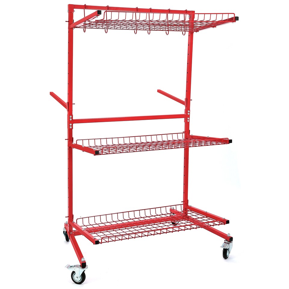 Parts Management Storage Rack Mobile Auto Body Rolling Parts Cart Car ...