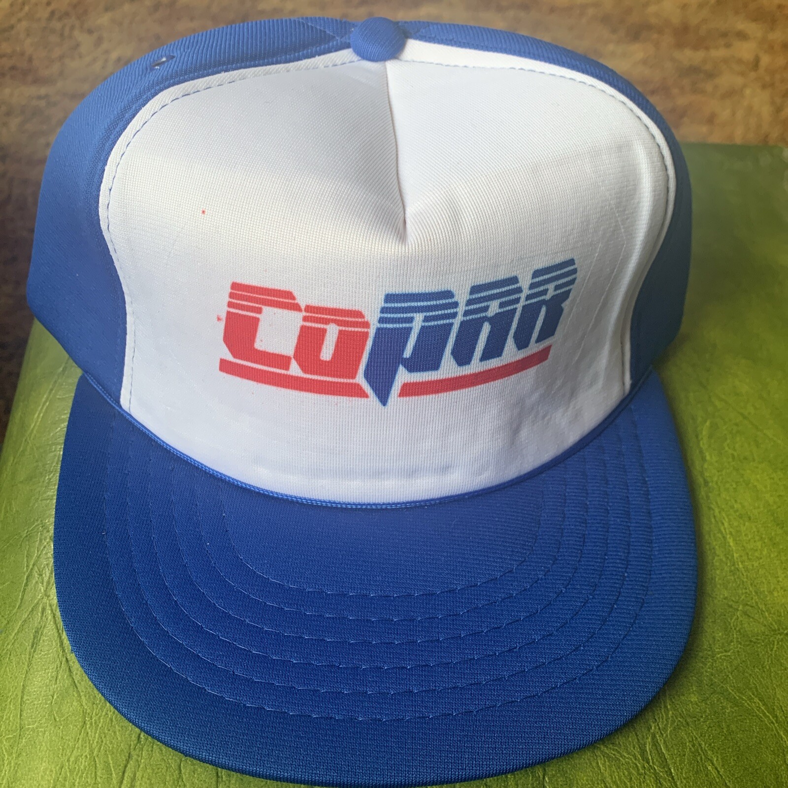 Vintage Copar Panzer Garden Lawn Yard Tractor Mower Hat Red White Blue ...