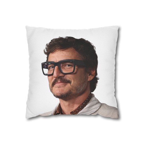 Pedro Pascal Face Print Polyester Square Pillow Case - Pedro with ...