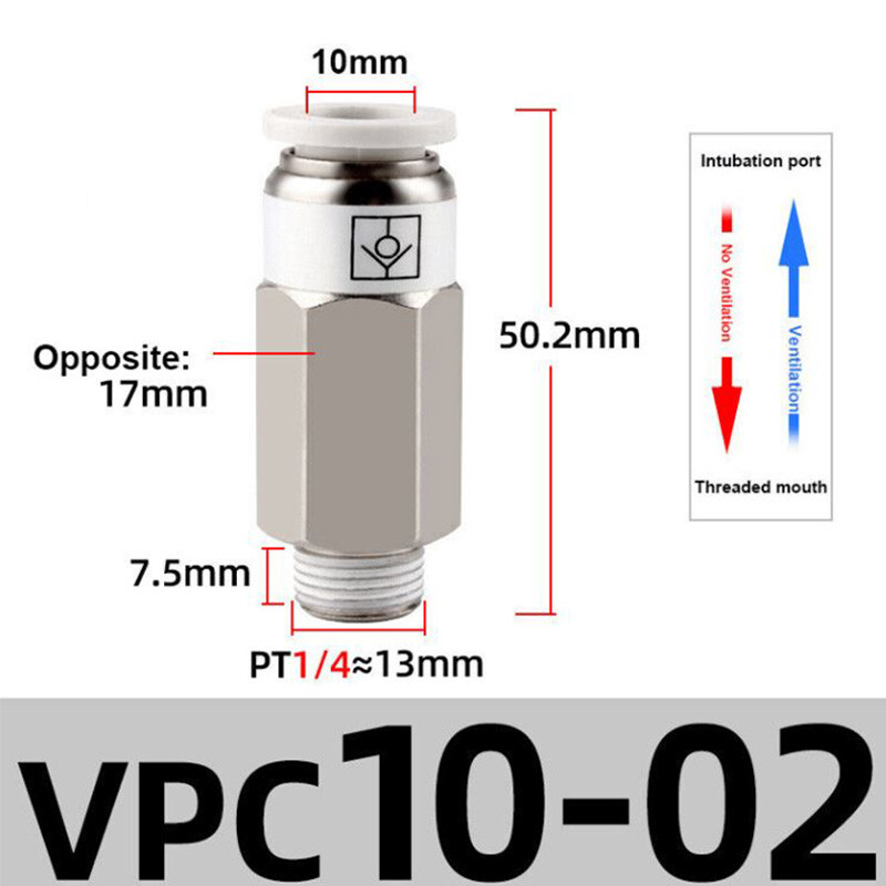 4-12mm Pneumatic Check Valve Non Return Valve Male Thread Metric Push ...