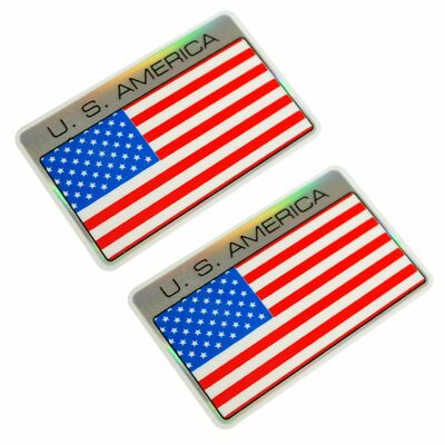 U.S. AMERICA Nation Flag Sticker Emblem Set Self adhesive Water Proof ...