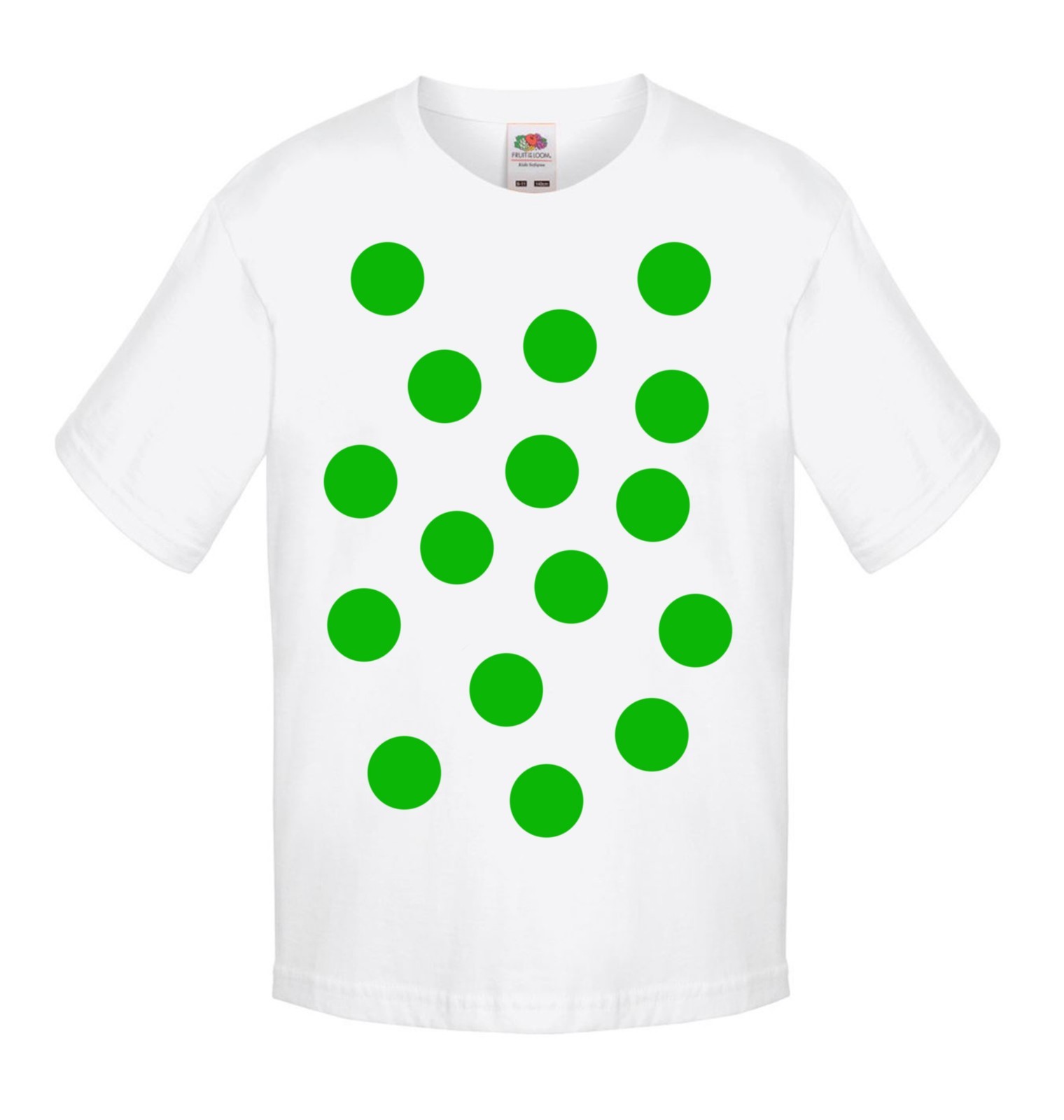 Children's Spotty Dotty T Shirt Boy's or girl's Spots Day Green & White ...