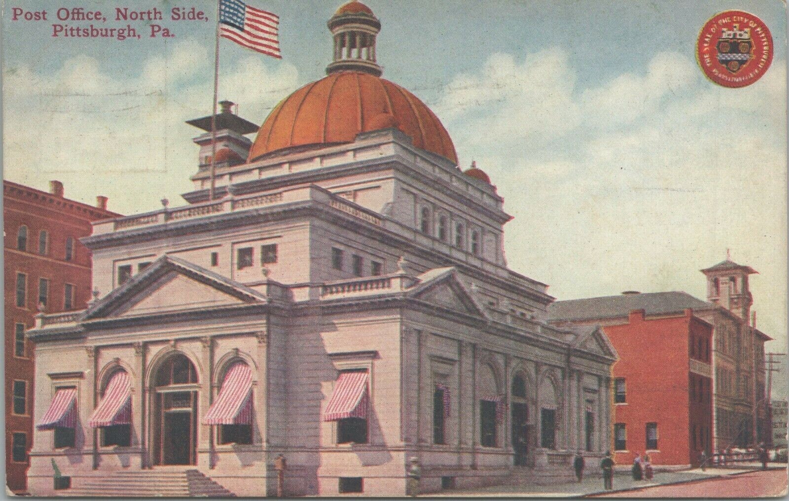 Pittsburgh PA Post Office North Side Exterior View 1910 Postcard ...