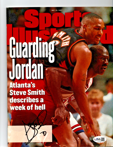 STEVE SMITH SIGNED 5/19/1997 SPORTS ILLUSTRATED MICHIGAN STATE HAWKS ...