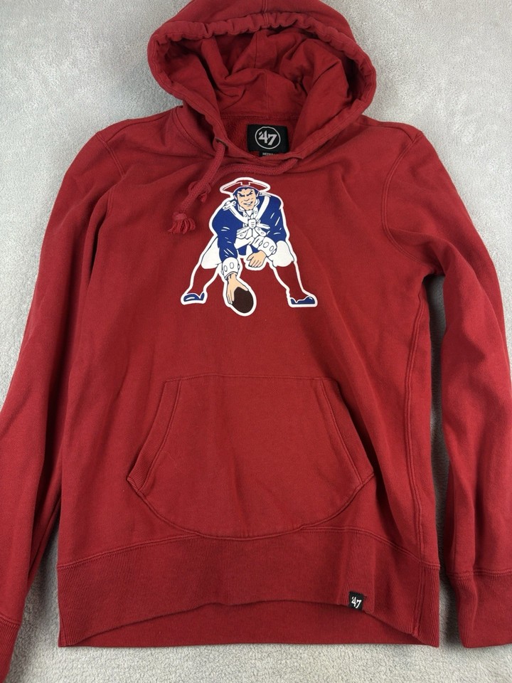 New England Patriots Throwback Logo Hoodie Sweatshirt Men’s MEDIUM 47 ...