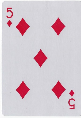 Jumbo Giant Playing Card 5 Five of Diamonds Junk Smash Journal ...