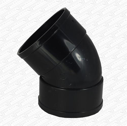 Solvent 110mm Soil Pipe Offset Bend 45° Double Socket - Black Glued ABS ...