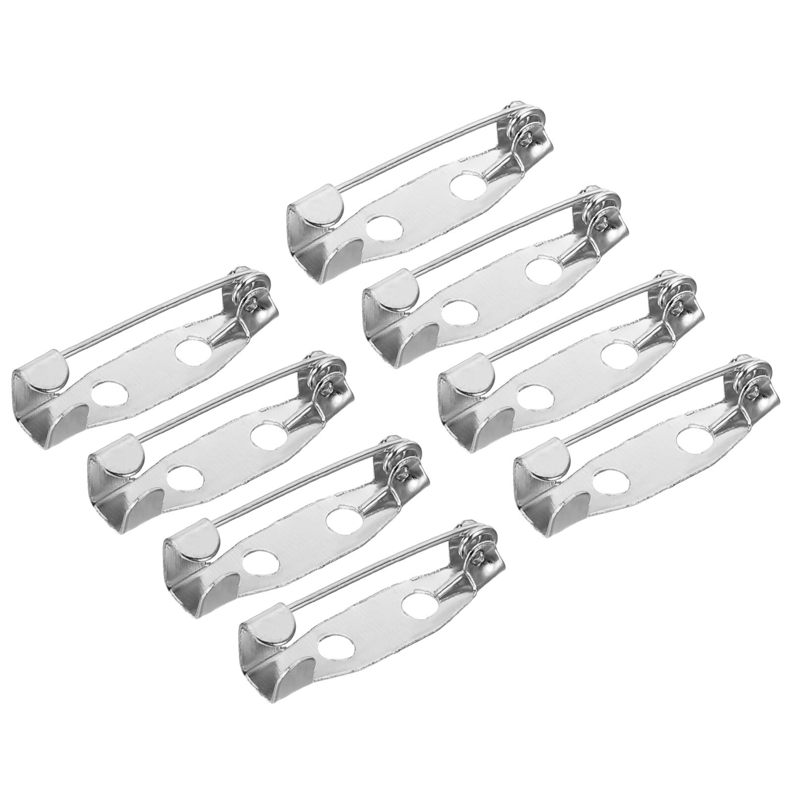 50Pcs Safety Bar Pins 20mm Brooch Clasp Pin Backs for ID Badges, Silver ...