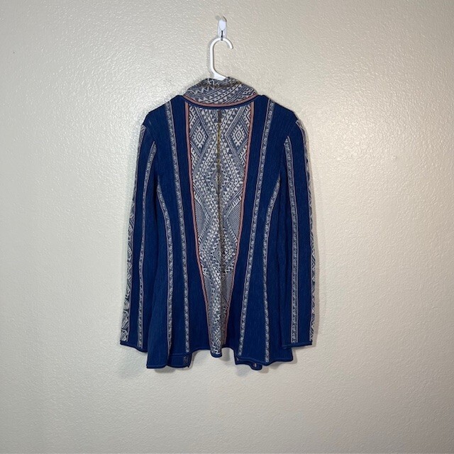 Peruvian Connection Turkoman Open Long Cardigan Medium Geometric Boho ...
