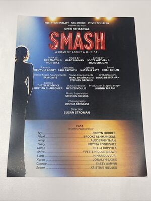 SMASH Musical PRE-BROADWAY Program/ Playbill Card! ROBYN HURDER Alex ...