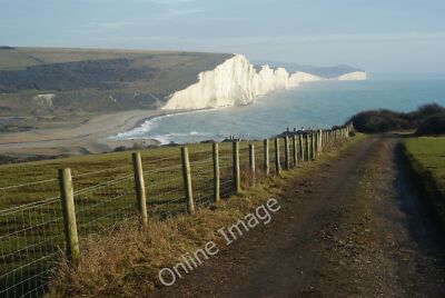 Photo 12x8 Track to Cuckmere Haven Exceat A steep track, used by the ...