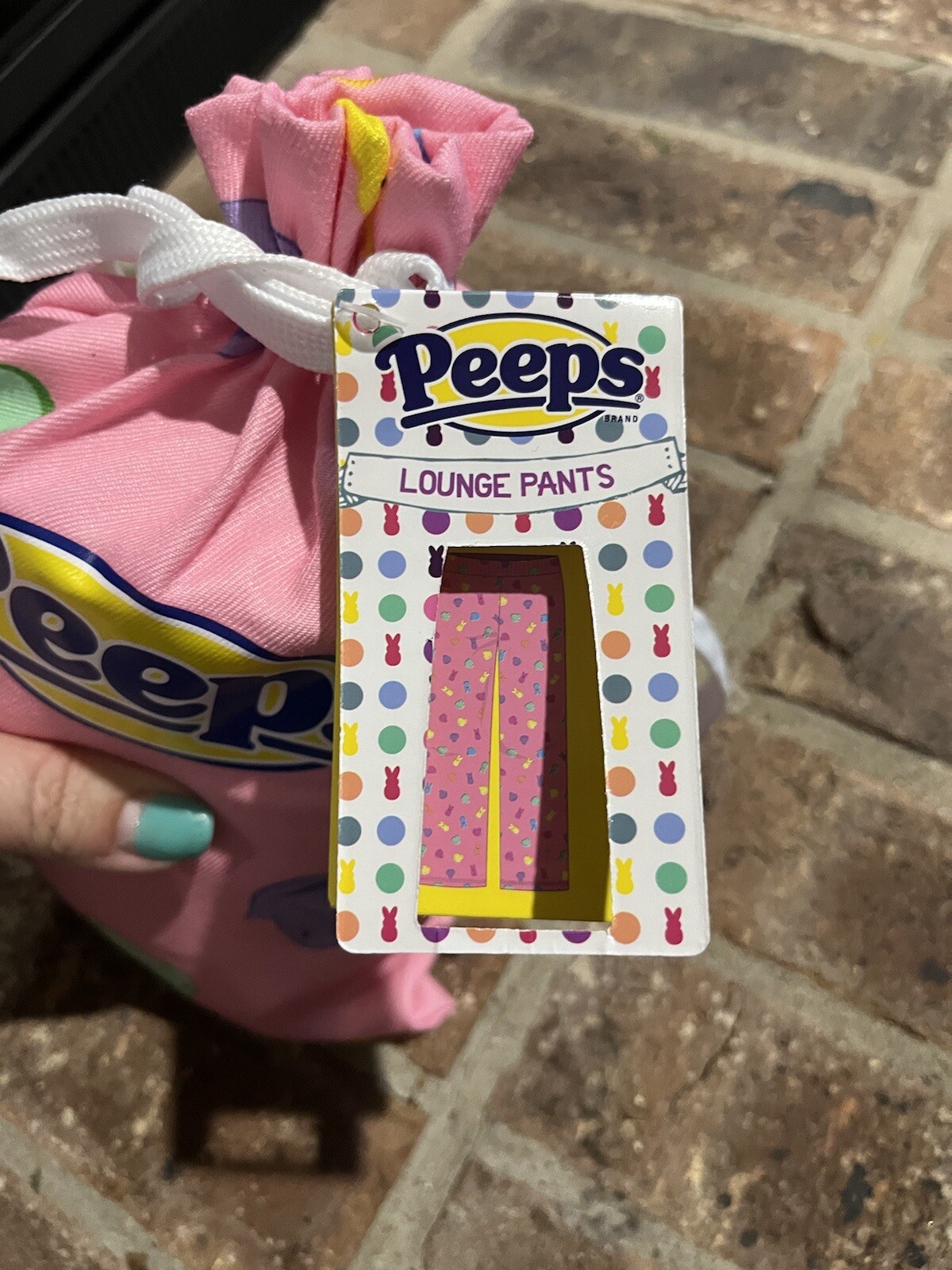 PEEPS CANDY BUNNY RUBBER DUCKY SHAPE EASTER LOUNGE PANTS L/XL PINK IN ...