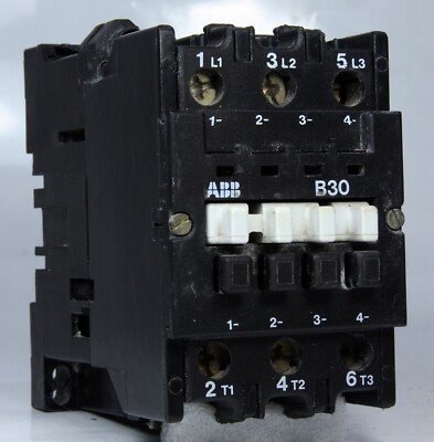Abb Contactor B30 Coil: 220V AC 3 Pole 55A 15kW 30Hp | eBay