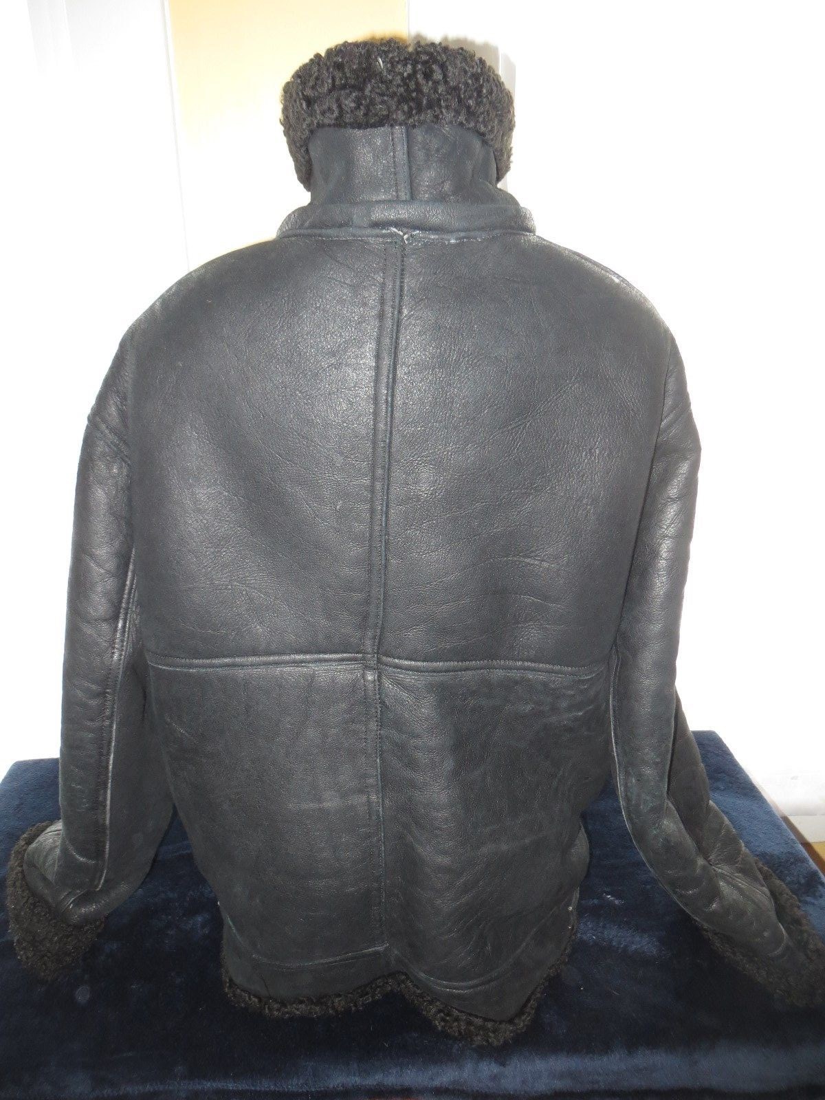 Walter Davoucci Dino Cellini Black Shearling Leather B3 Flight Bomber ...