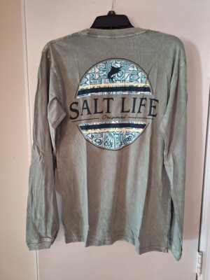 SALT LIFE MARLIN LONG SLEEVE SHIRT (SLM 30231)GREEN (KELP). SMALL(100 ...