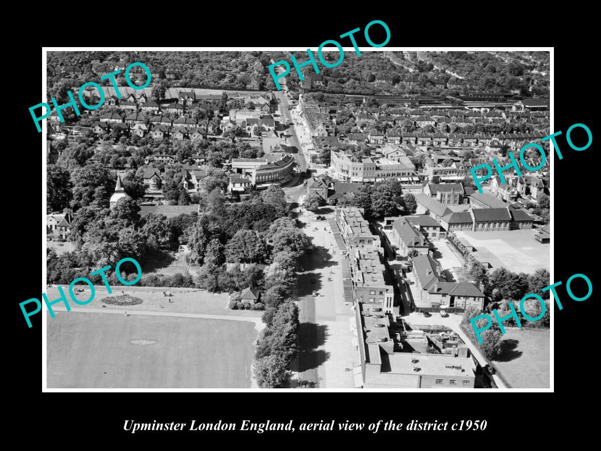 OLD POSTCARD SIZE PHOTO UPMINSTER LONDON ENGLAND DISTRICT AERIAL VIEW ...